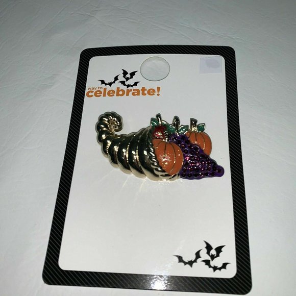 Walmart | Jewelry | Thanksgiving Cornucopia Lapel Pin Fall Harvest Horn ...